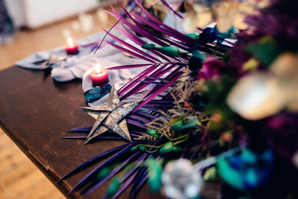 Celestial Wedding Inspiration with Purple and Blue Styling