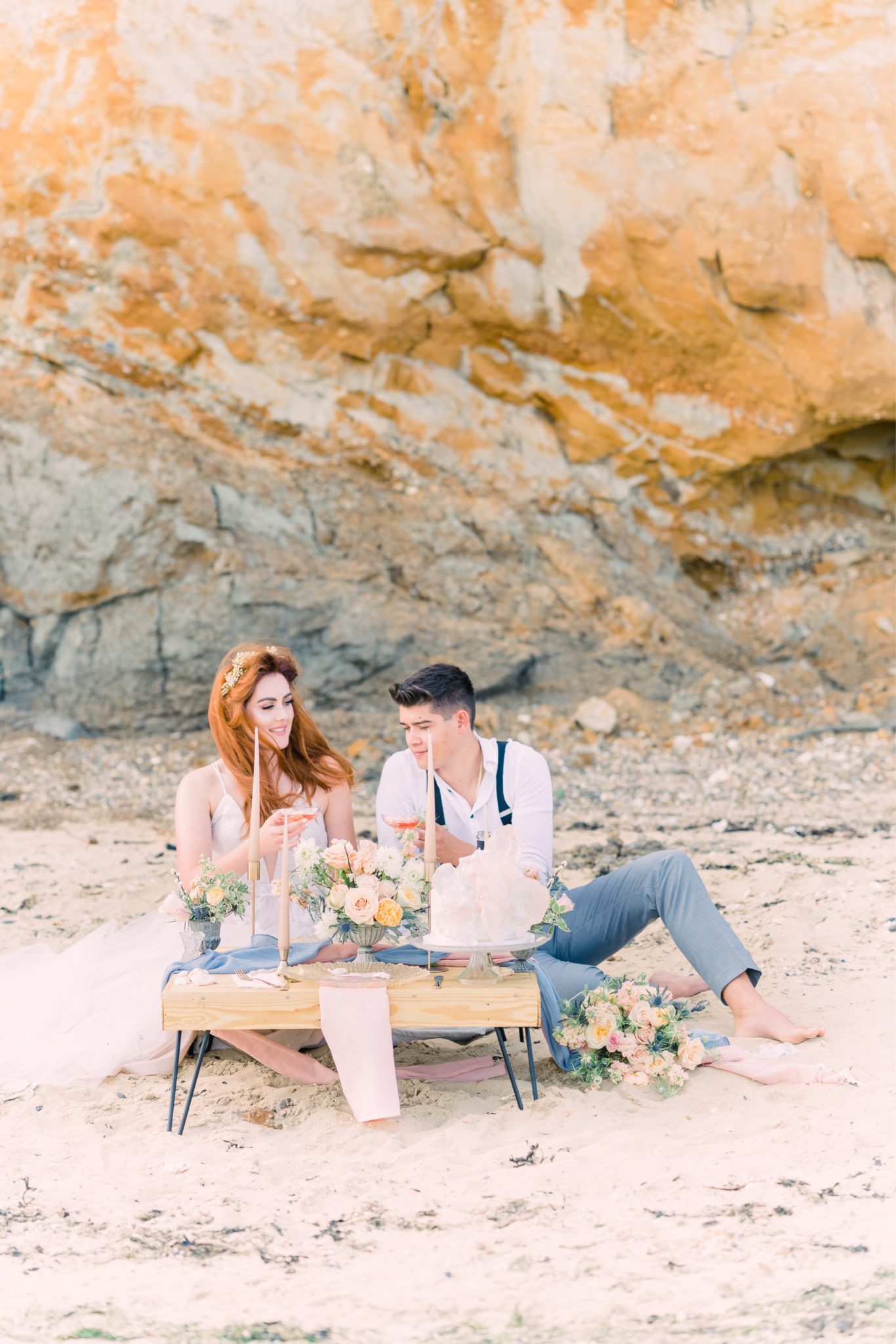 Beach Elopement Wedding With Pastel Styling At East Mersea Island