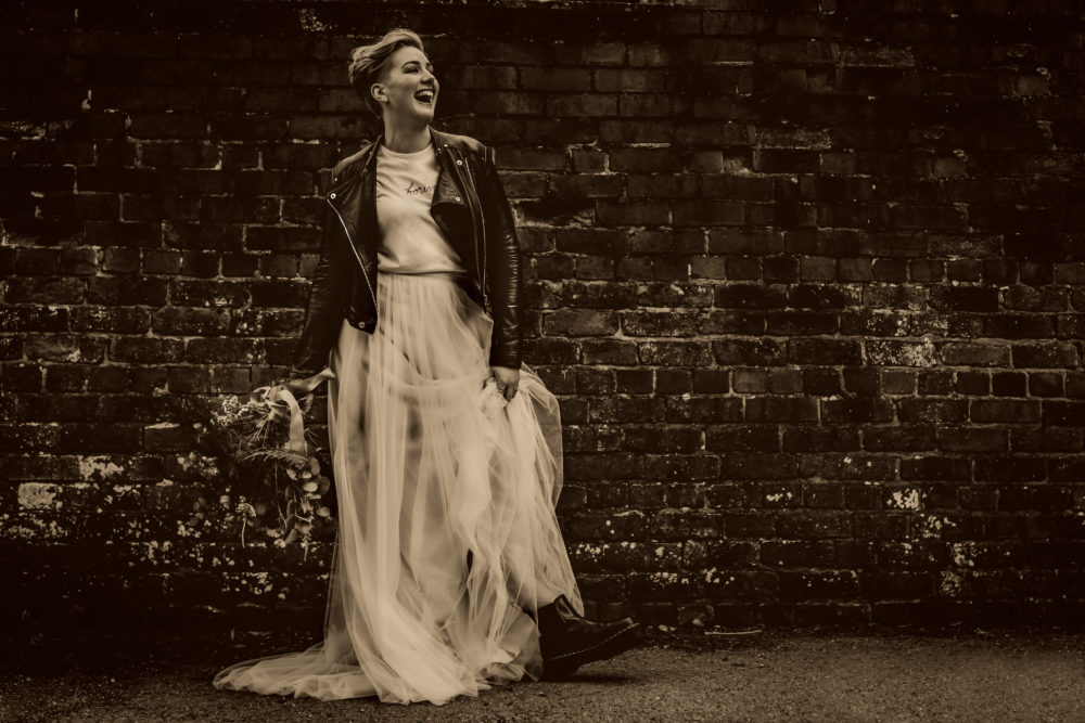 Pink and Black Rock Wedding Inspiration At Haarlem Mill Derbyshire ...