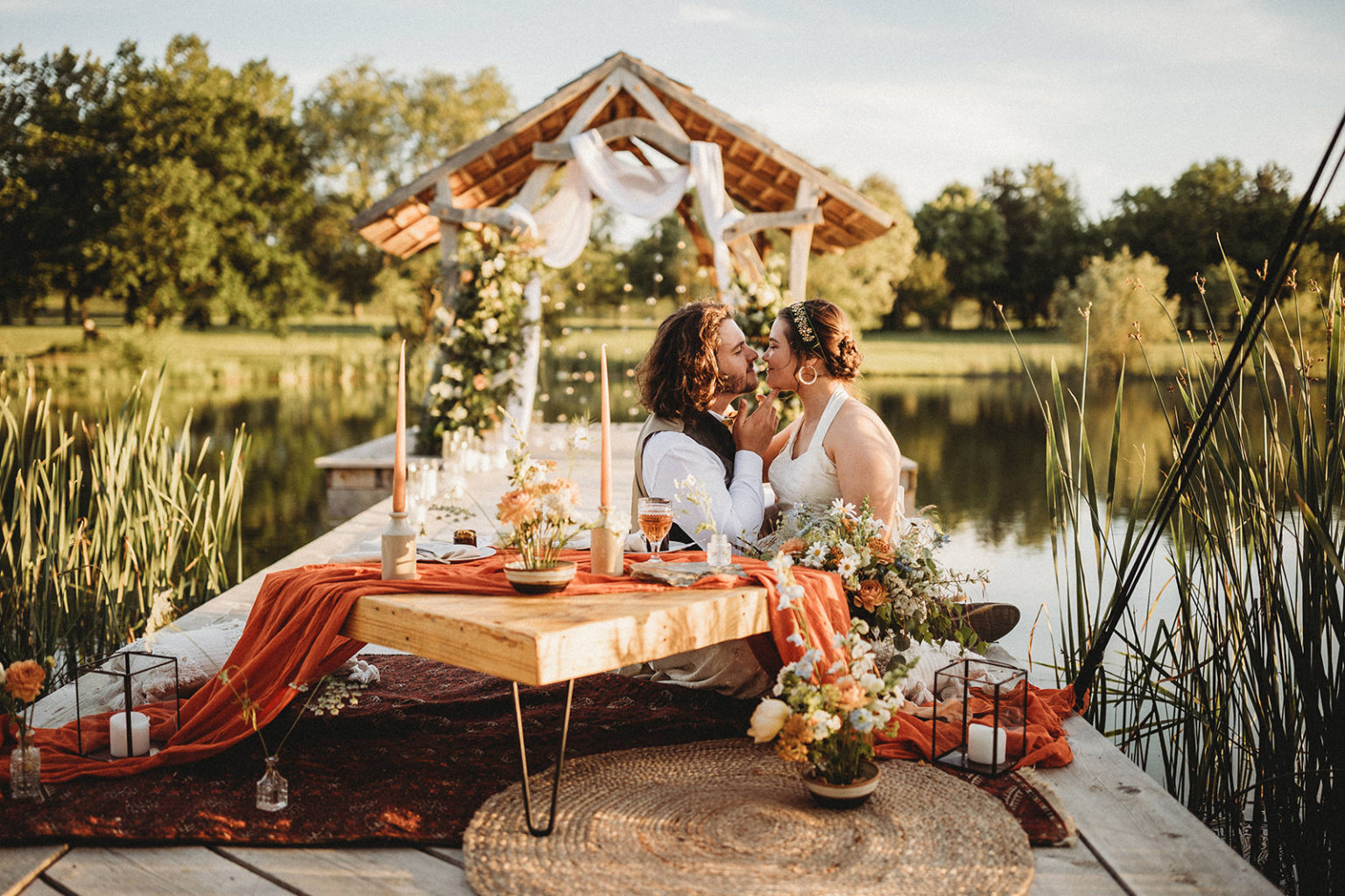 Sustainable Eco Wedding By Twilight At The Jetty, Bedfordshire