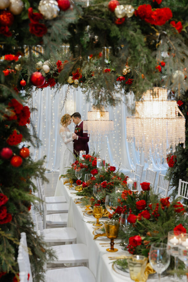 A Very Festive Wedding Day With Classic Red Christmas Styling